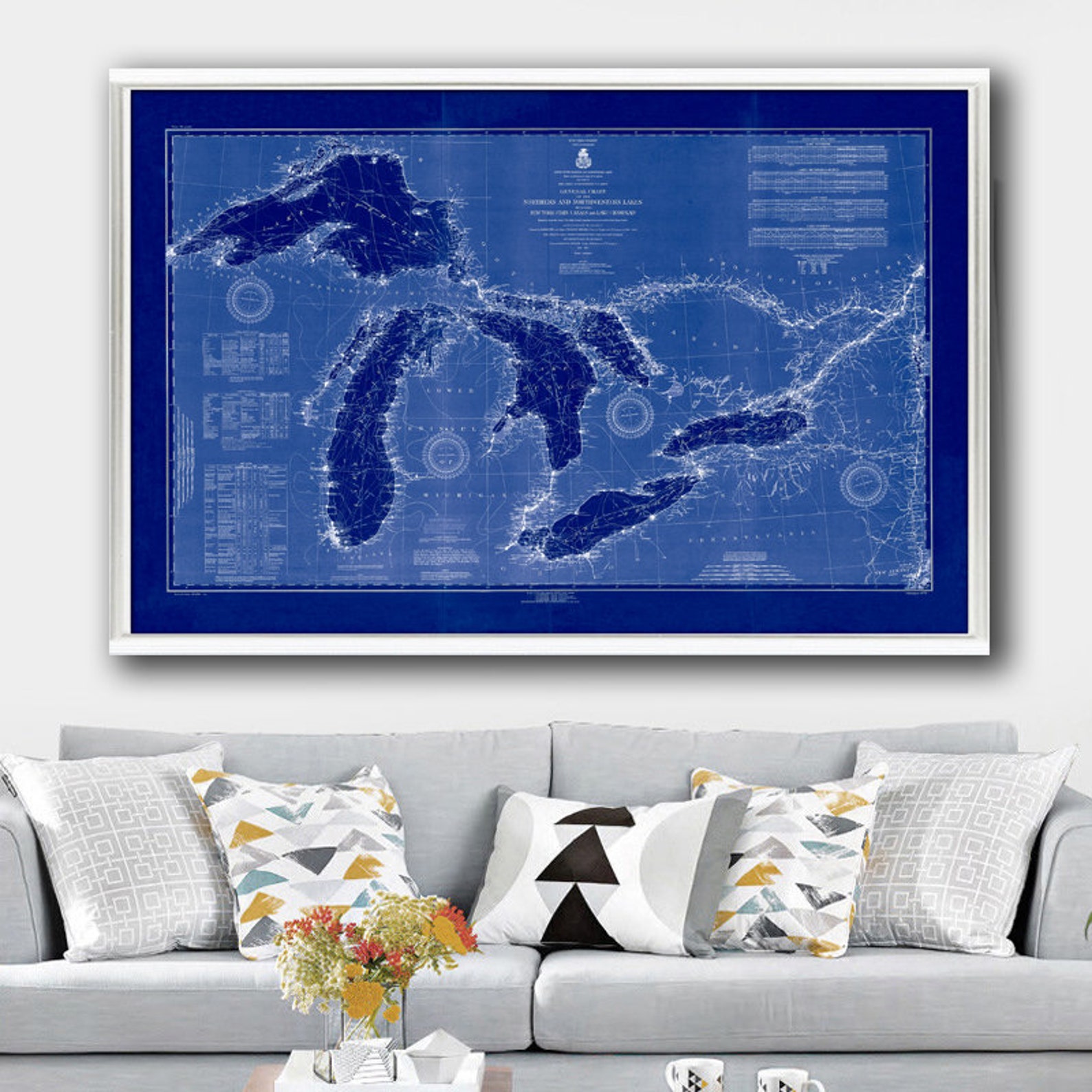 1916 Great Lakes Nautical Map/chart Reprint Upper Midwest/ny - Etsy