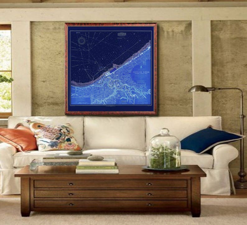 1911 Cleveland Harbor map Vintage Cleveland nautical map | Etsy