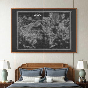 1870 World Map Reprint, Vintage 1870 Mercator's Projection Map Reprint ...