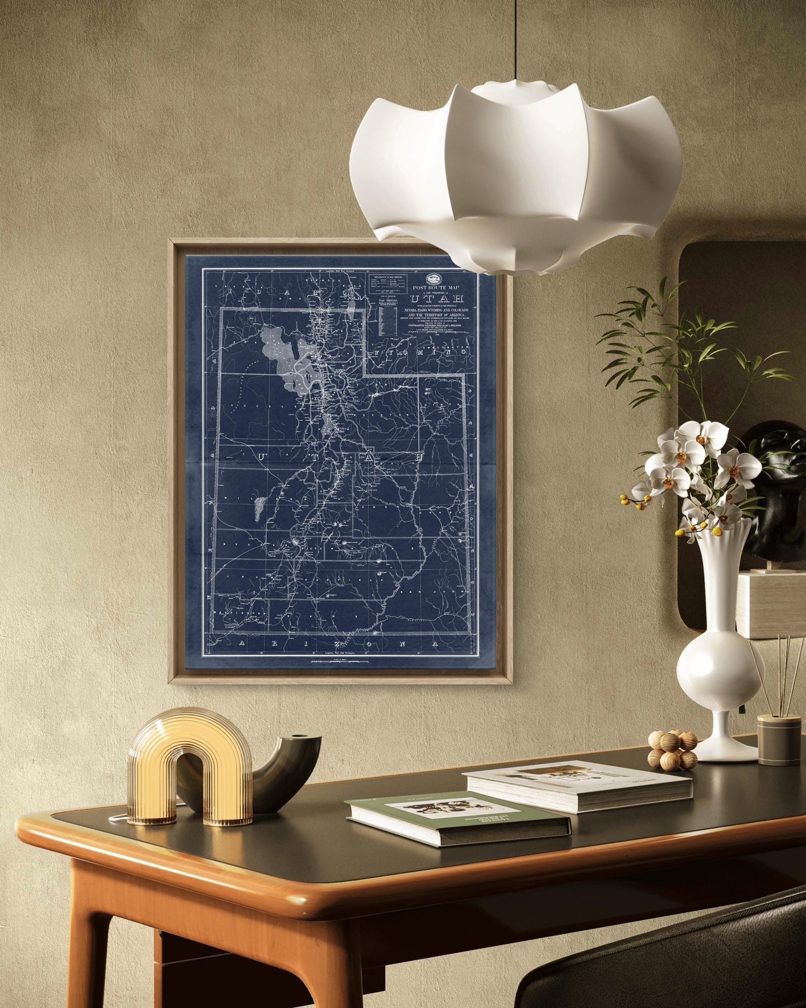 1895 Utah Postal Route Map Reprint - Utah Map Decor/gift - 4 Sizes up ...