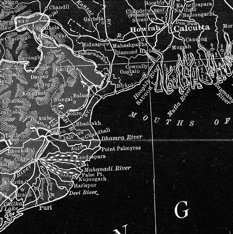 1912 India Map Reprint - SE Asia/india Map Decor - 6 L/XL Sizes up to ...