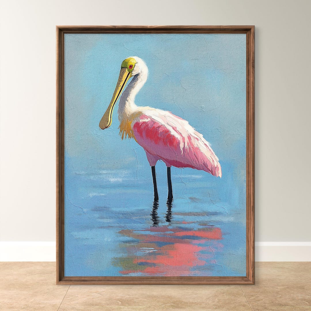 Roseate Spoonbill Art Print – Tropical Bird Wall Decor, Coastal Nature ...