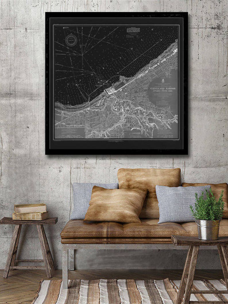 1911 Cleveland Harbor map Vintage Cleveland nautical map | Etsy
