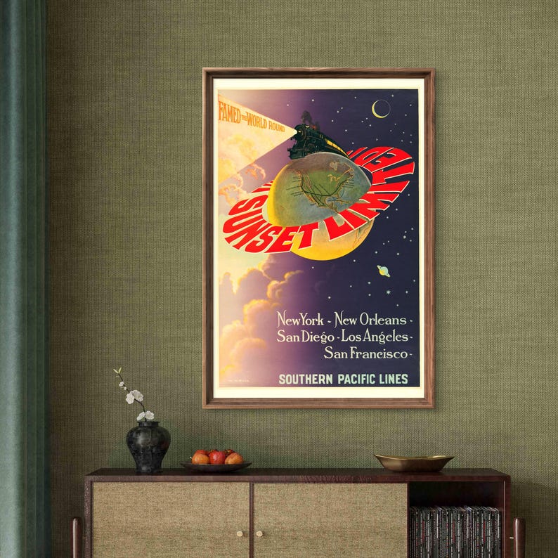1921 Sunset Limited Train Poster Reprint- Travel Ad Poster Reprint ...
