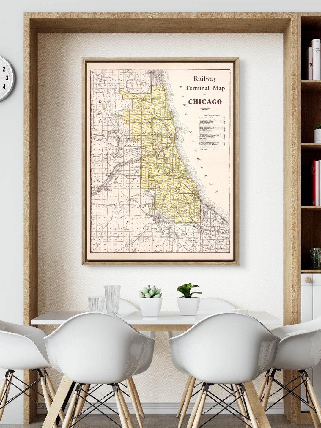 1912 Chicago Railway Map Reprint - Vintage Chicago Railroad Map Reprint ...