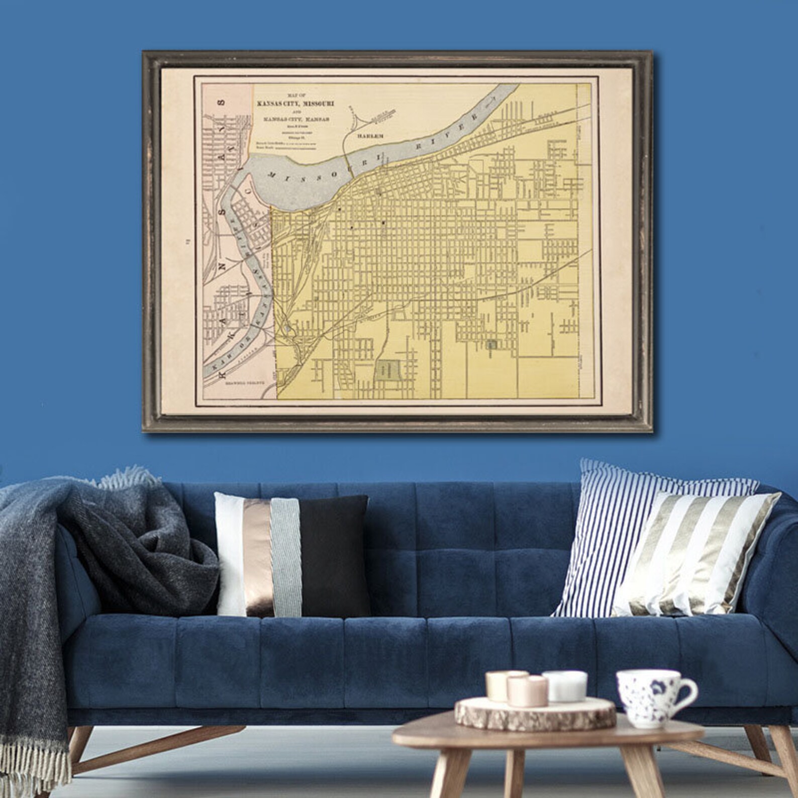 1887 Kansas City Map Reprint - Vintage Kansas City City Map Reprint - 4 ...