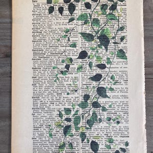 Plant Themed Dictionary Prints - 6 Piece Set - Watercolor Plant Print ...