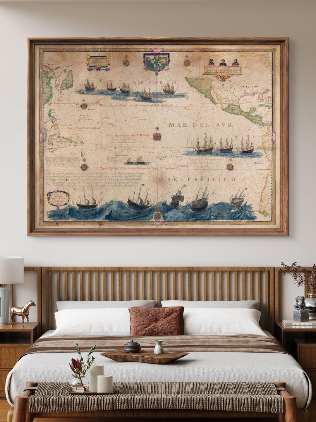 1622 Pacific Ocean/south Seas Nautical Chart Reprint , 1600s Dutch Map ...