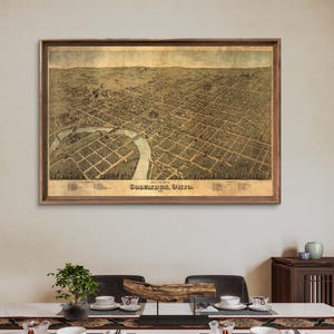 1872 Columbus Ohio Map Reprint, Columbus Birds Eye View Map, 7 Large/xl ...