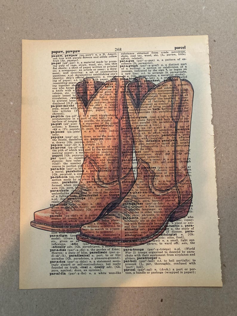 Cowboy Western Wall Themed Dictionary Print Set #1155 - Southwest Decor ...