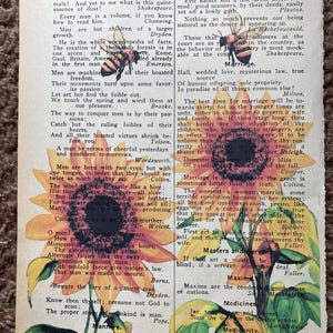 Bee Themed Dictionary Print Set - Bee & Beehive, - Rustic Honeybee ...