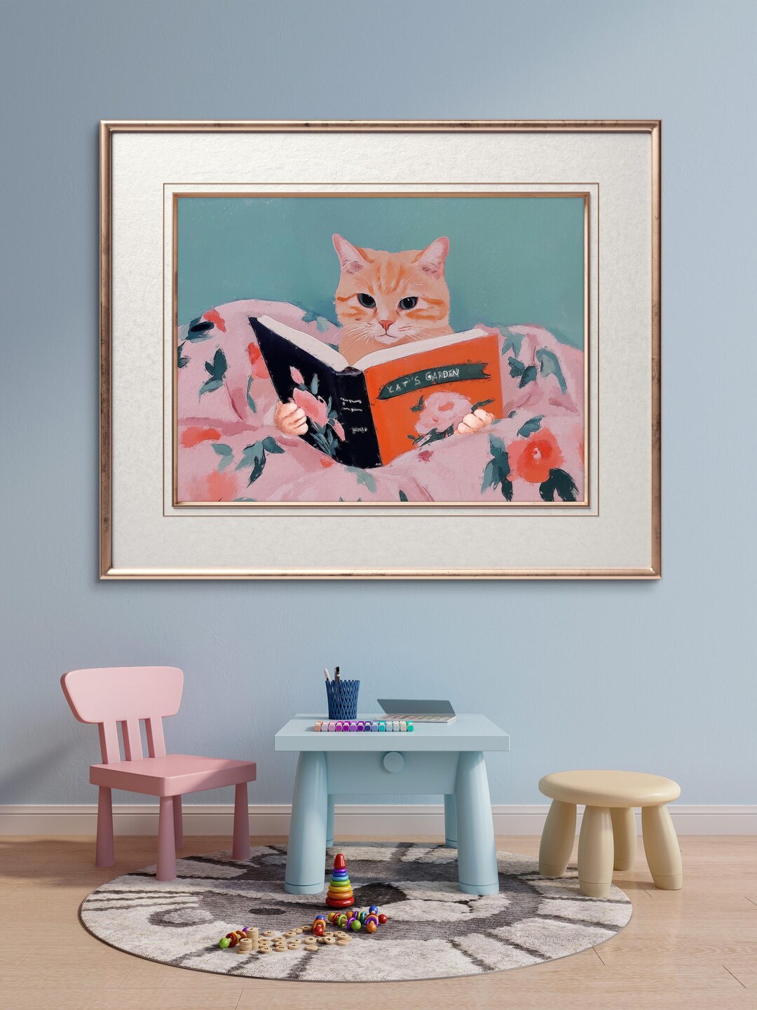 Cat Reading Art Print - Bookworm Art - Trendy Wall Art - Wake up and ...