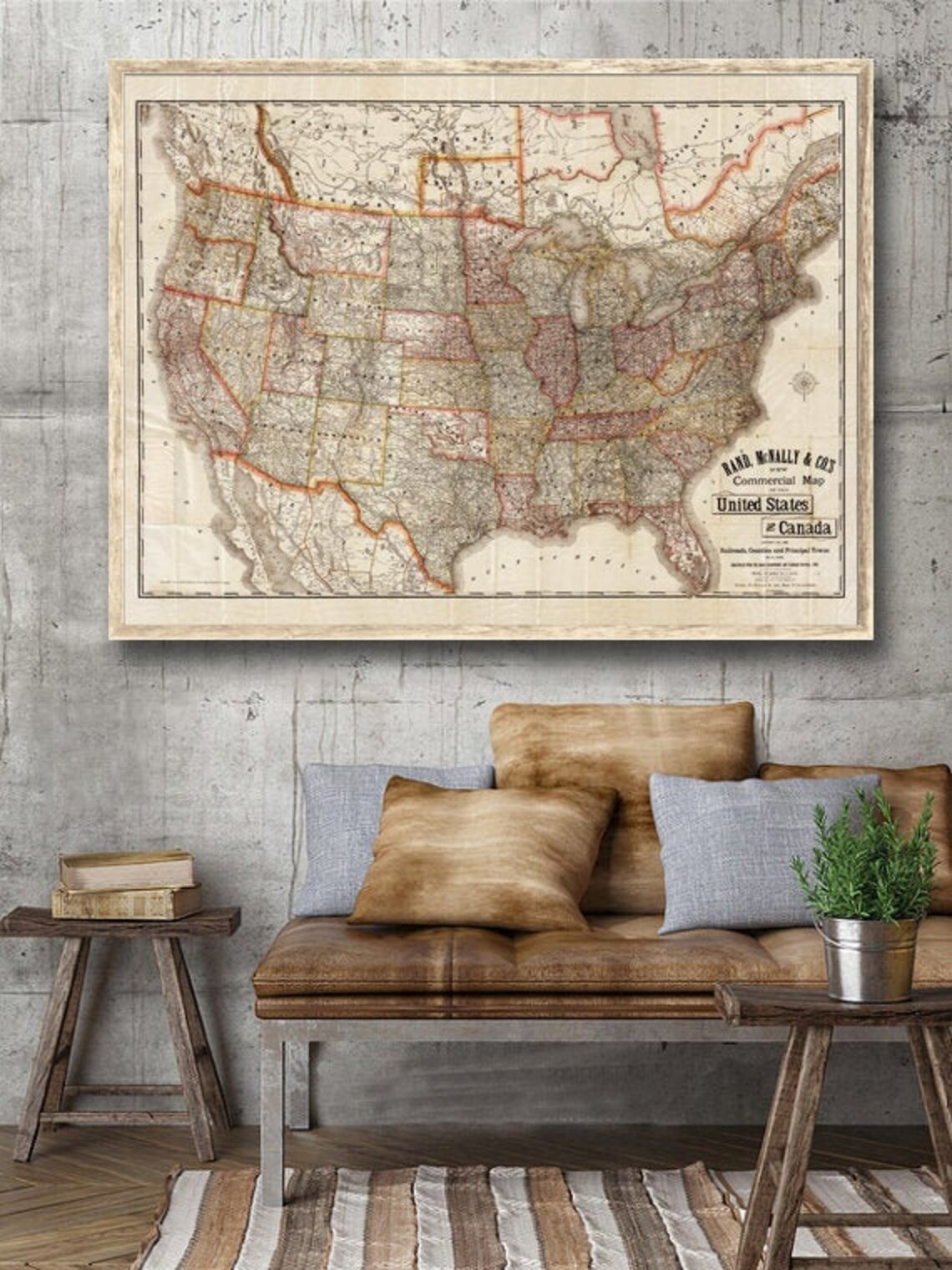 1883 US Railroad Map Reprint Vintage US Railroad Map Reprint - Etsy