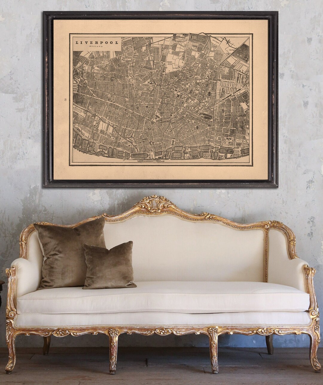 1887 Liverpool Map Reprint - 4 Large/xl Sizes up to 40x30" in 3 Color ...