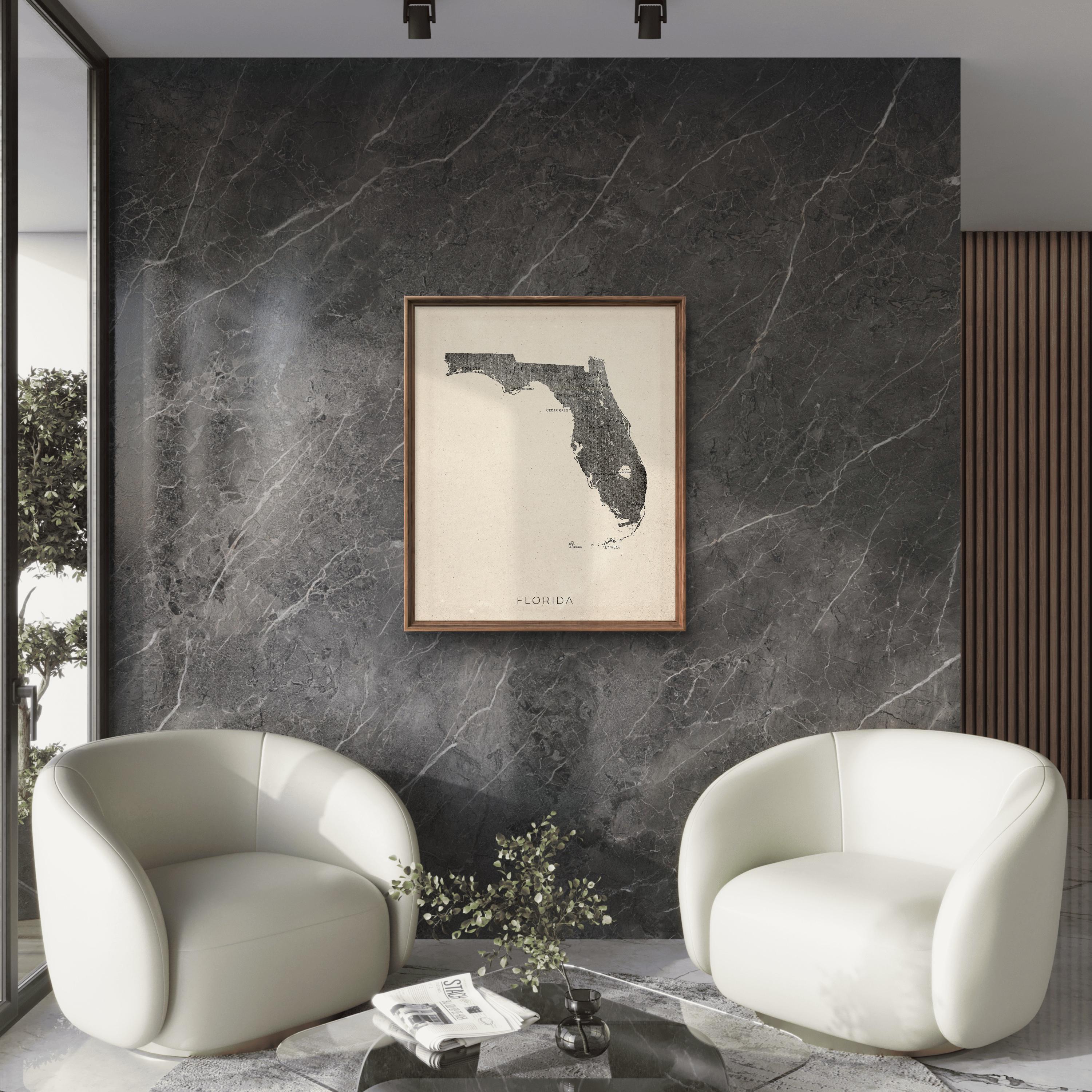 Florida Relief Map Reprint, Vintage Florida Map Reprint - 6 Large/xl ...