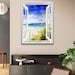 Watercolor Open Window View Print - Beach Art - View Through Window Art ...