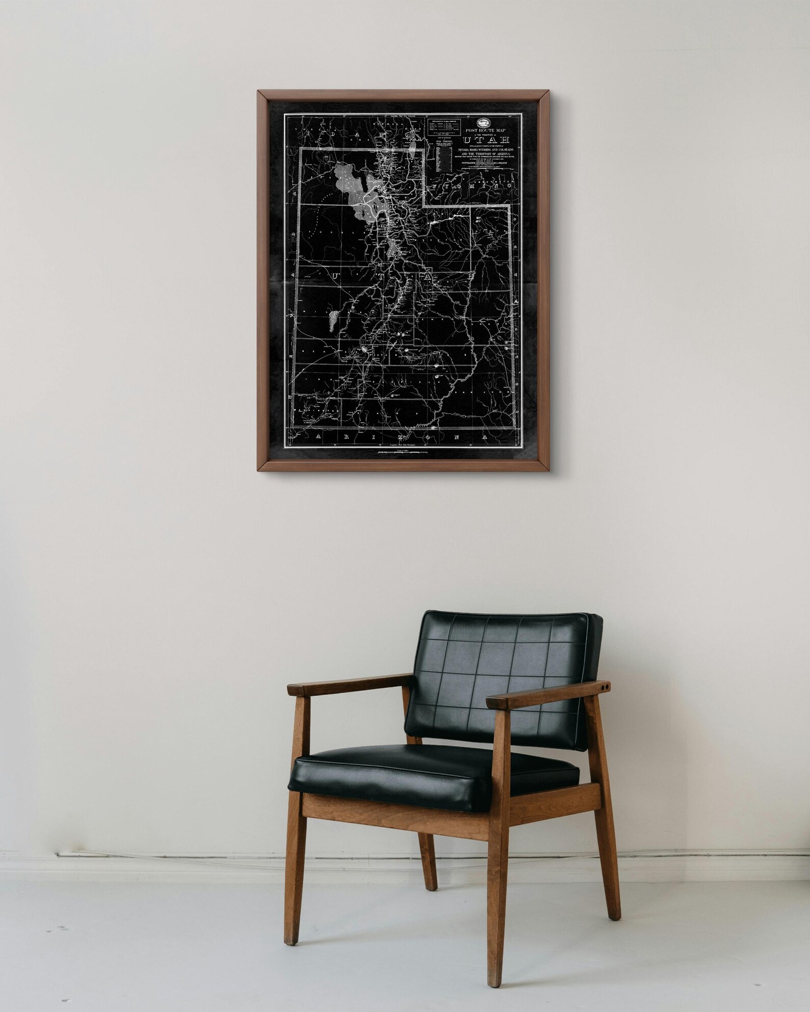 1895 Utah Postal Route Map Reprint - Utah Map Decor/gift - 4 Sizes up ...