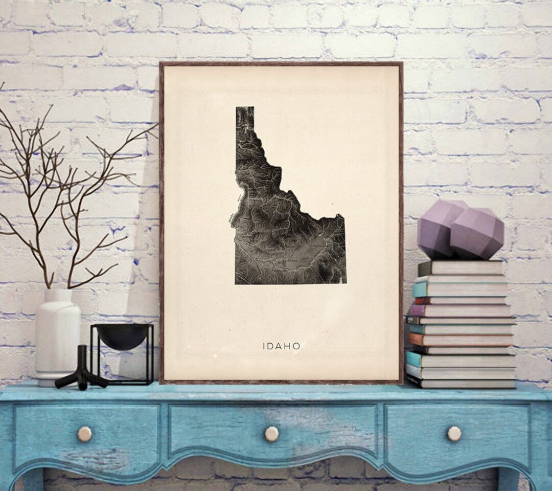 Idaho Relief Map Reprint, Vintage Idaho Map Reprint - 6 Large/xl Sizes ...