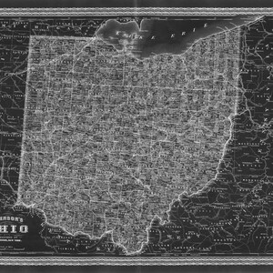1870 Ohio Map Reprint, Vintage Ohio Map Reprint - 4 Large/xl Sizes up ...