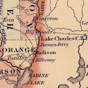 Map of Texas 1862, Vintage Texas Map Reprint 7 Large/xl Sizes up to ...