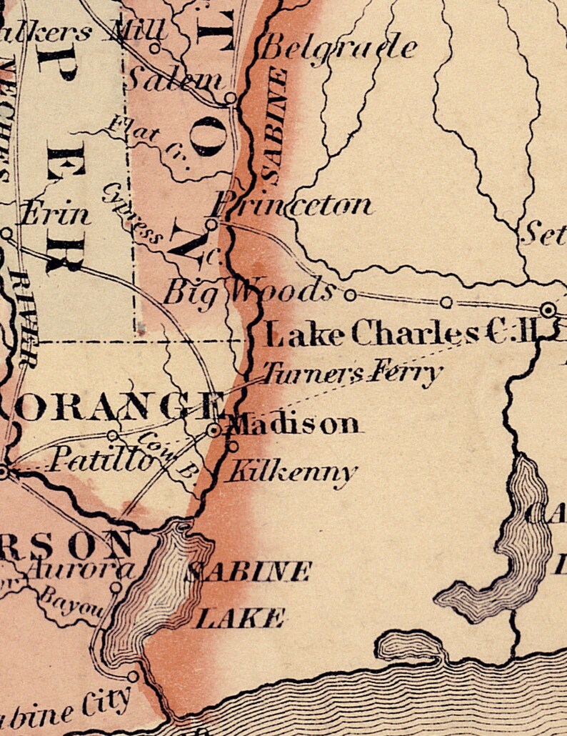 Map of Texas 1862 Vintage Texas Map Reprint 7 Large/xl | Etsy