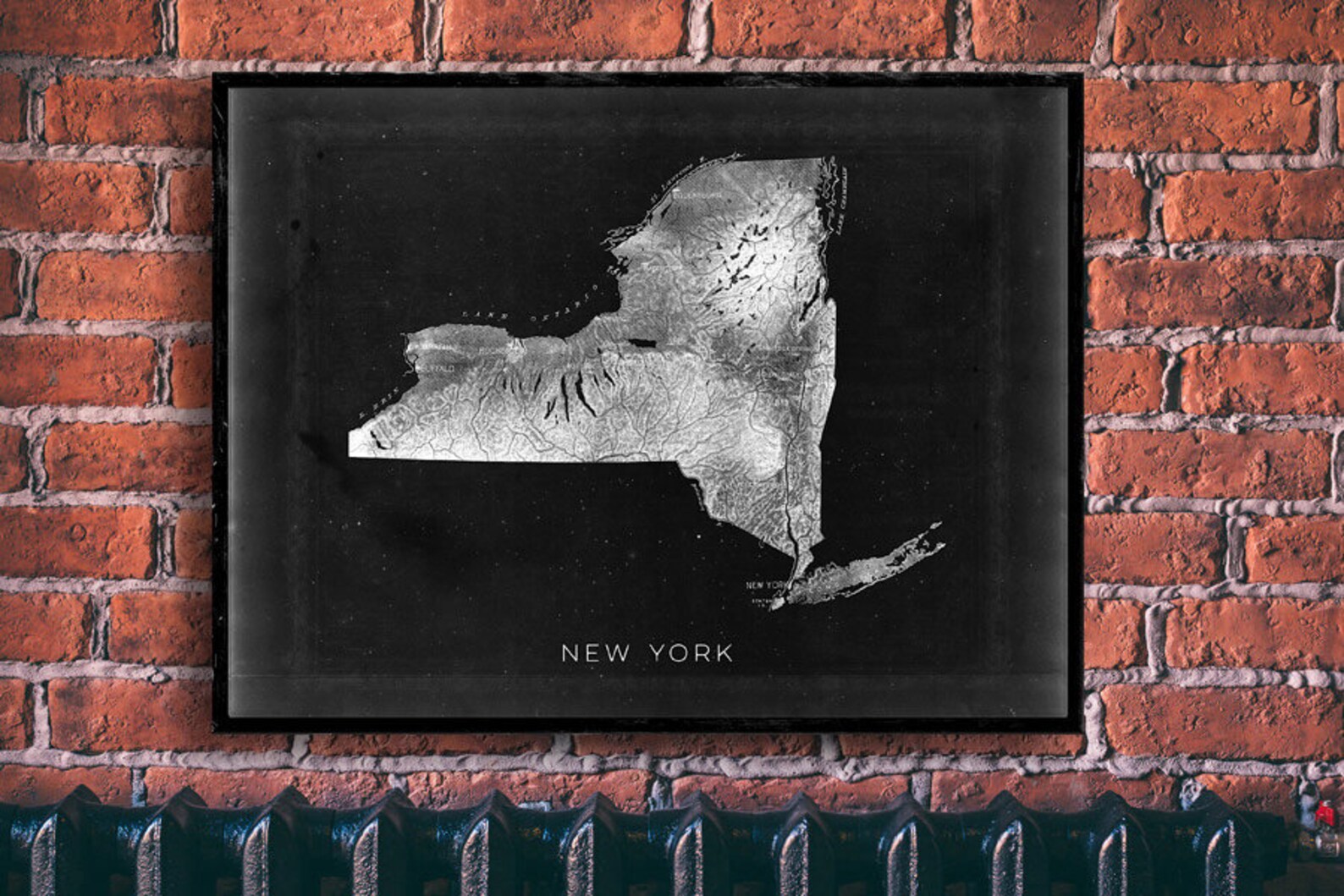 New York State Relief Map Reprint, Vintage New York Map Reprint - 6 ...