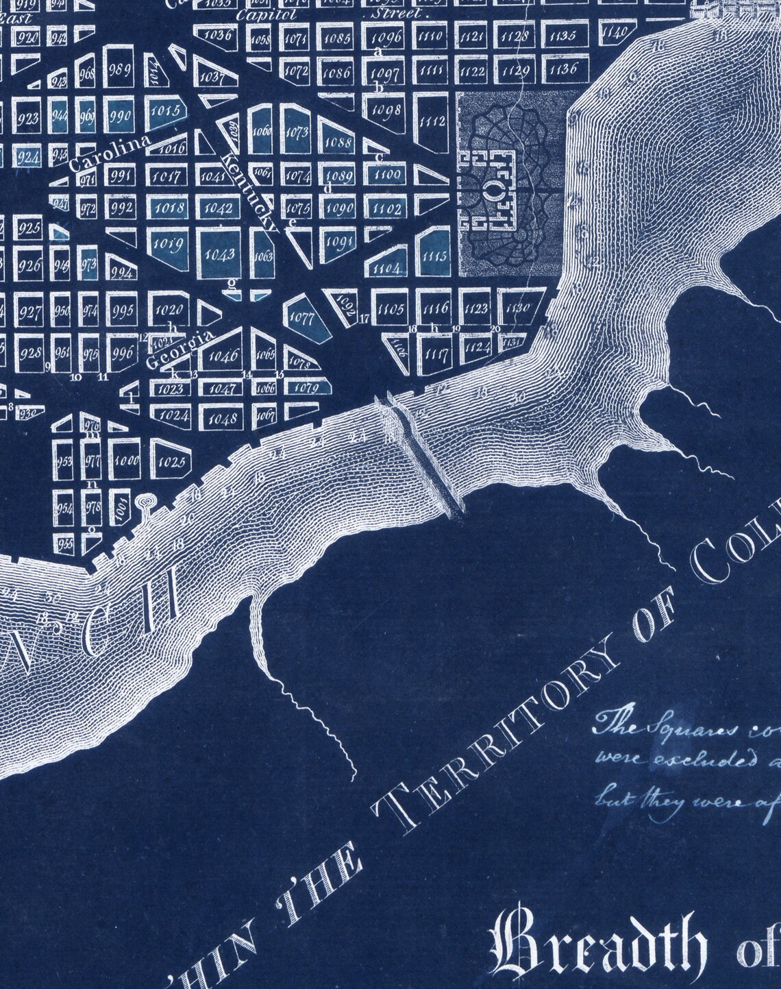 Map of Washington DC 1792 Reprint, Washington Dc/georgetown Map Reprint ...