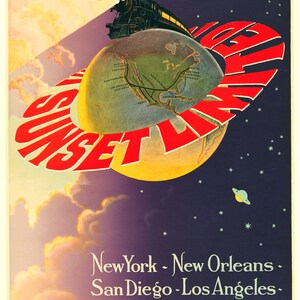 1921 Sunset Limited Train Poster Reprint- Travel Ad Poster Reprint ...