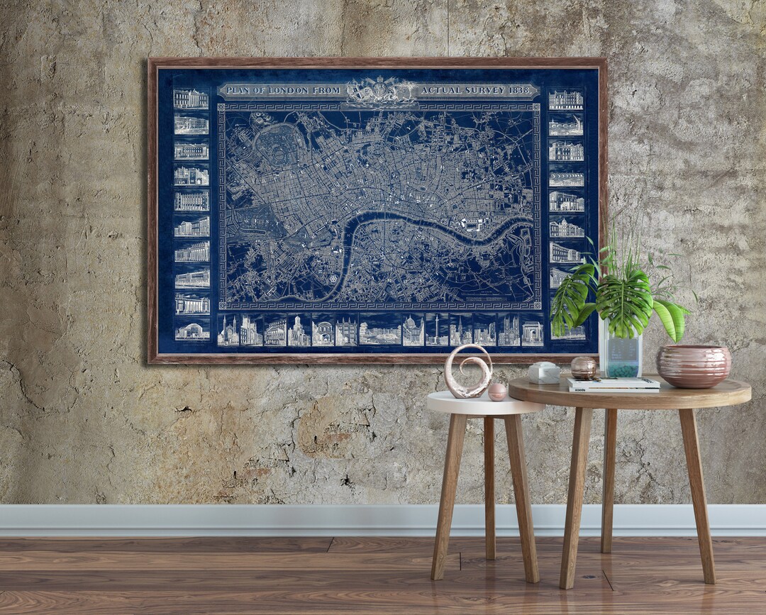 1838 London Map Reprint, Victorian London Plan Reprint, 3 Sizes to ...