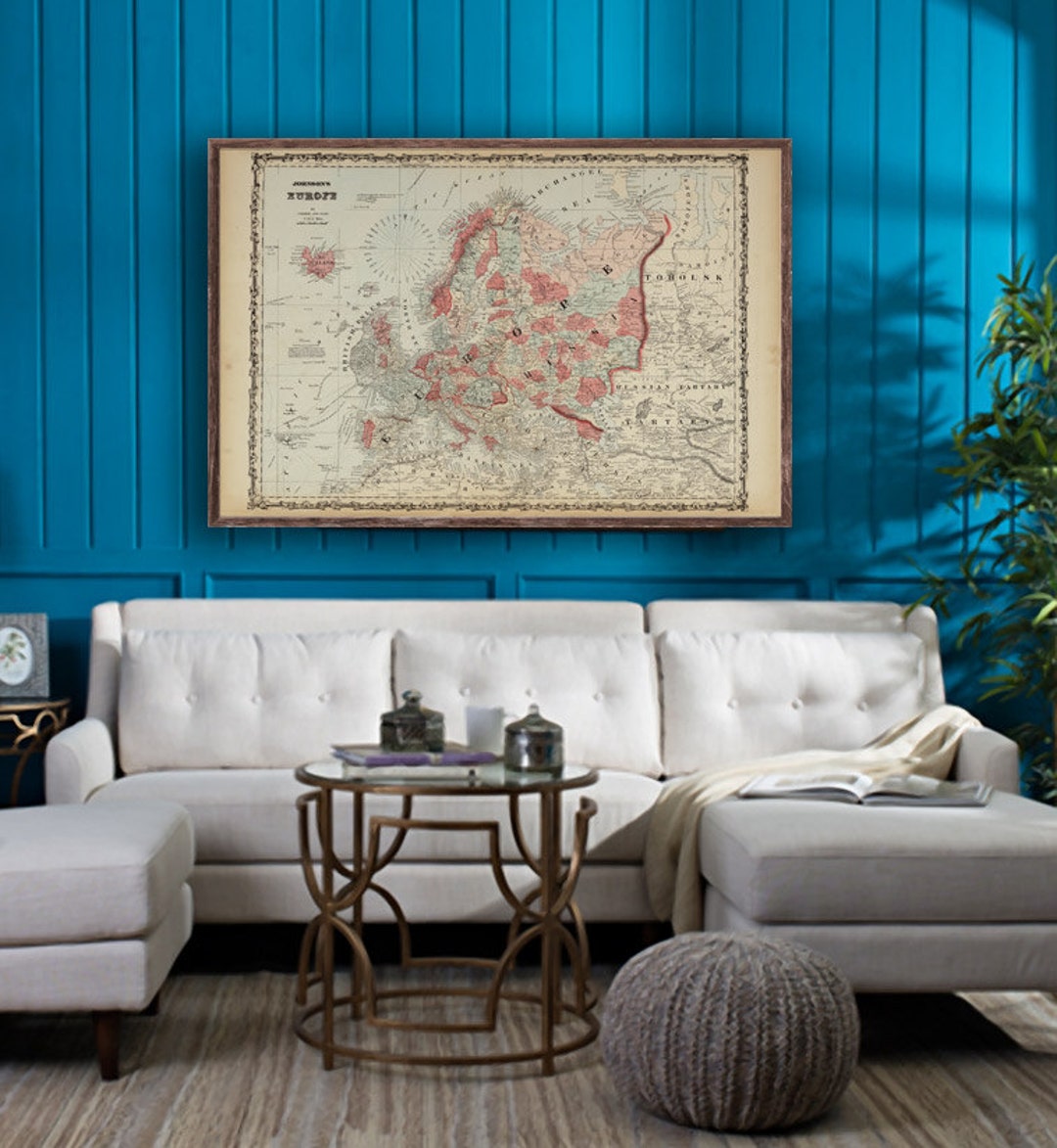 1862 Europe Map Reprint Vintage Europe Map Reprint 4 - Etsy