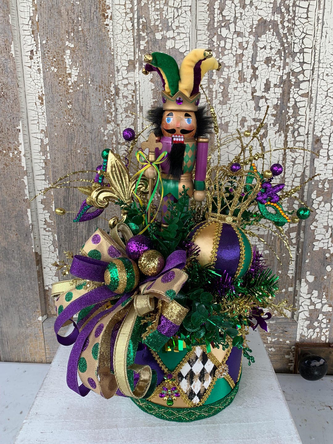 Mardi Gras Centerpiece Mardi Gras Table Decor Table Arrangement Decor ...