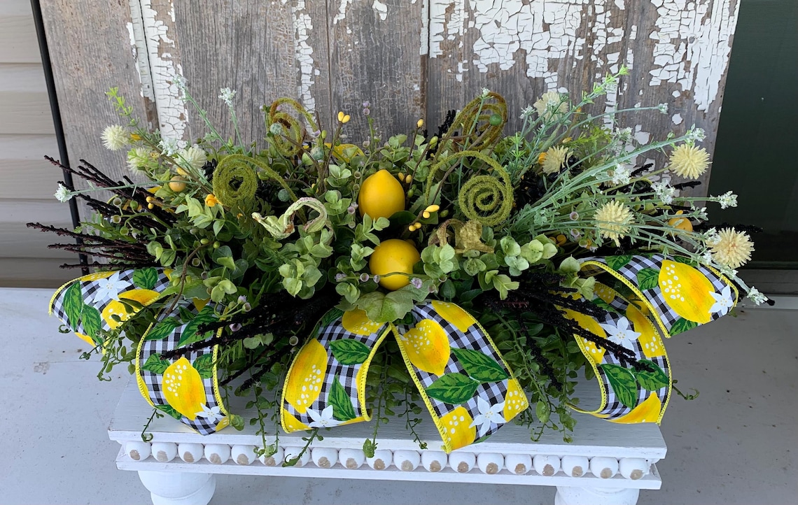 Lemon Table Centerpiece: Spring/summer Mantel Arrangement - Etsy
