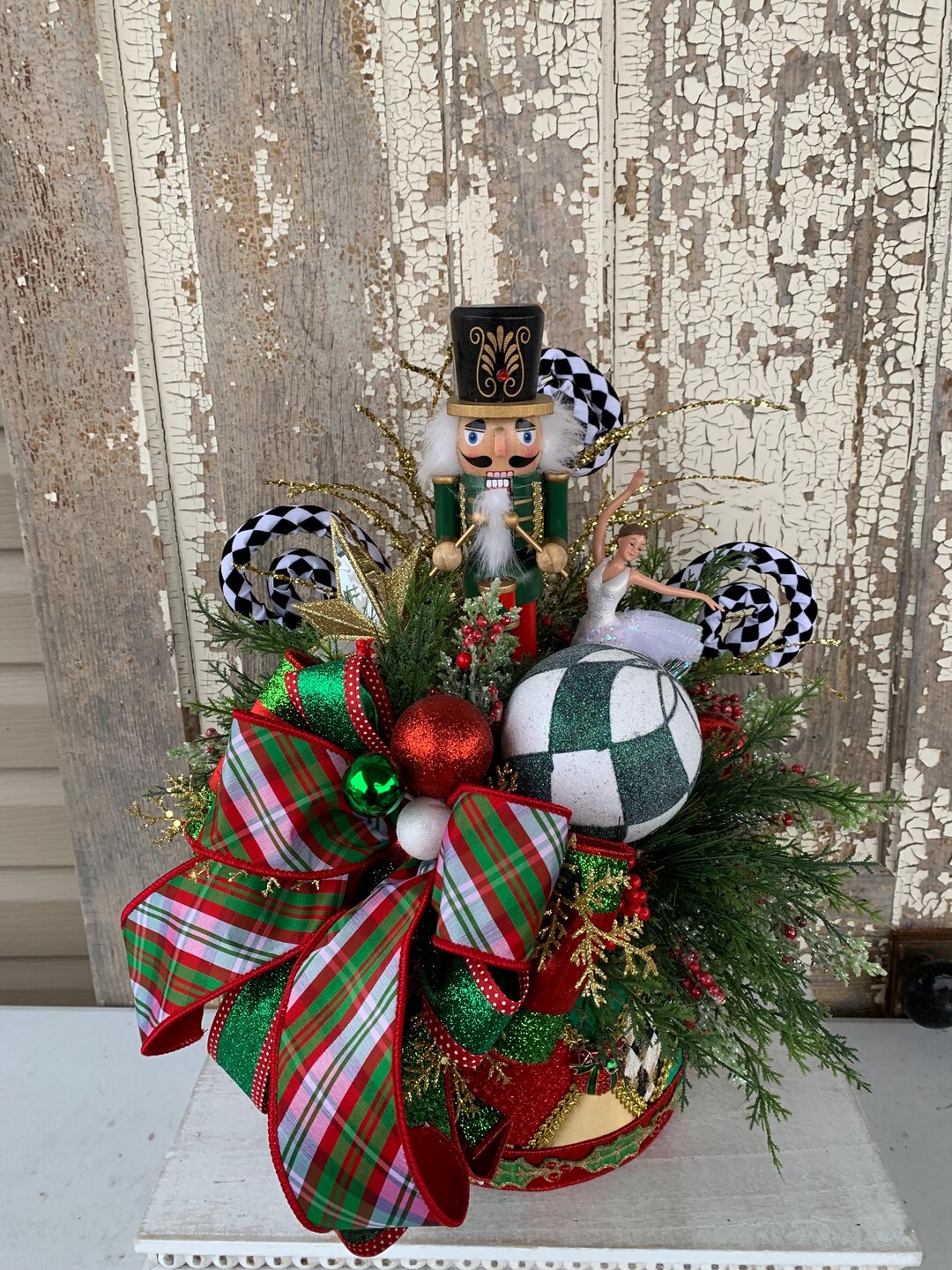 Whimsical Christmas Drum Centerpiece Nutcracker Table Decor Centerpiece ...
