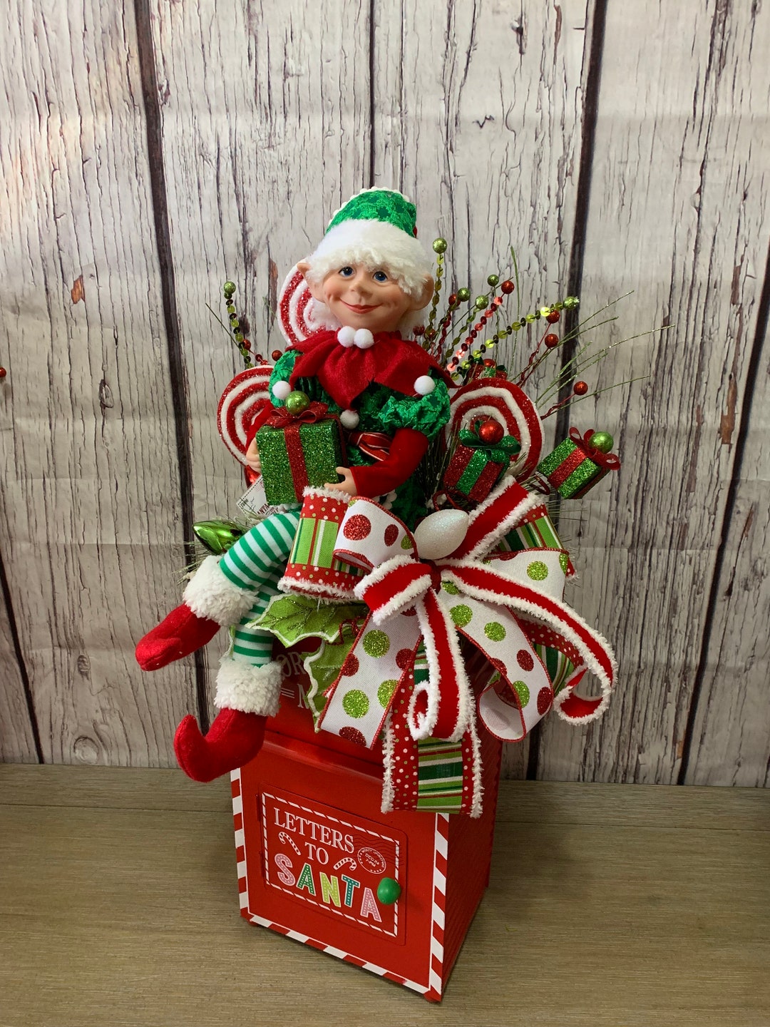 Christmas Mailbox Centerpiece Christmas Centerpiece Christmas Elf ...
