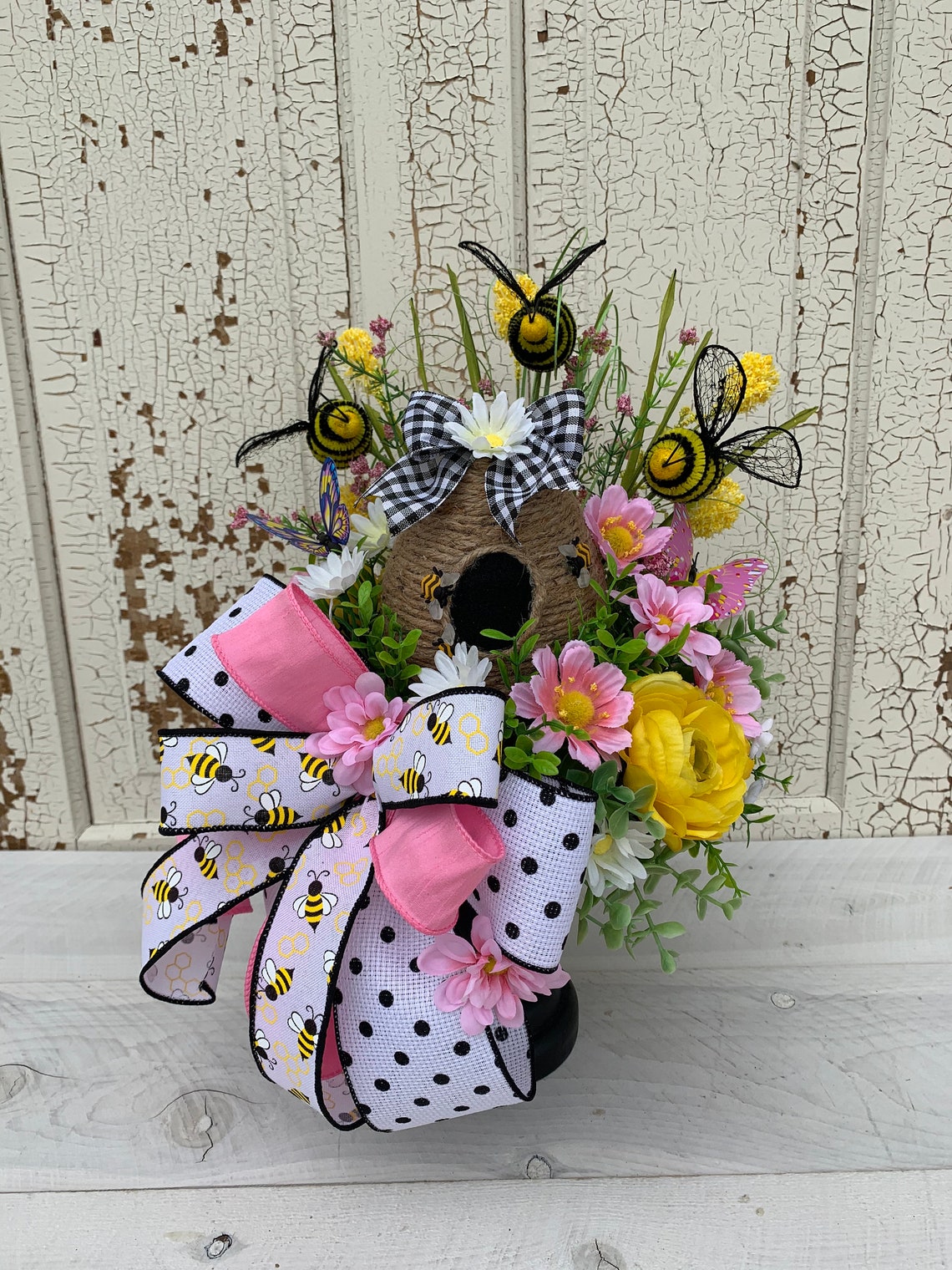 Spring Centerpiece Summer Table Arrangement Table Decor Bee Decor ...