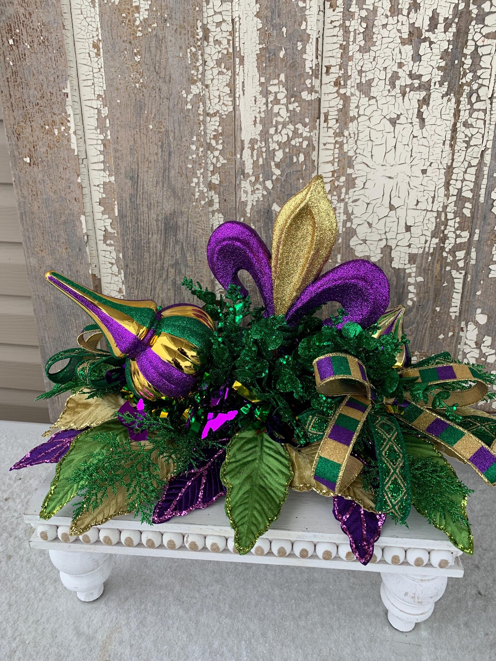 Mardi Gras Centerpiece Mardi Gras Table Decor Table Arrangement Decor ...