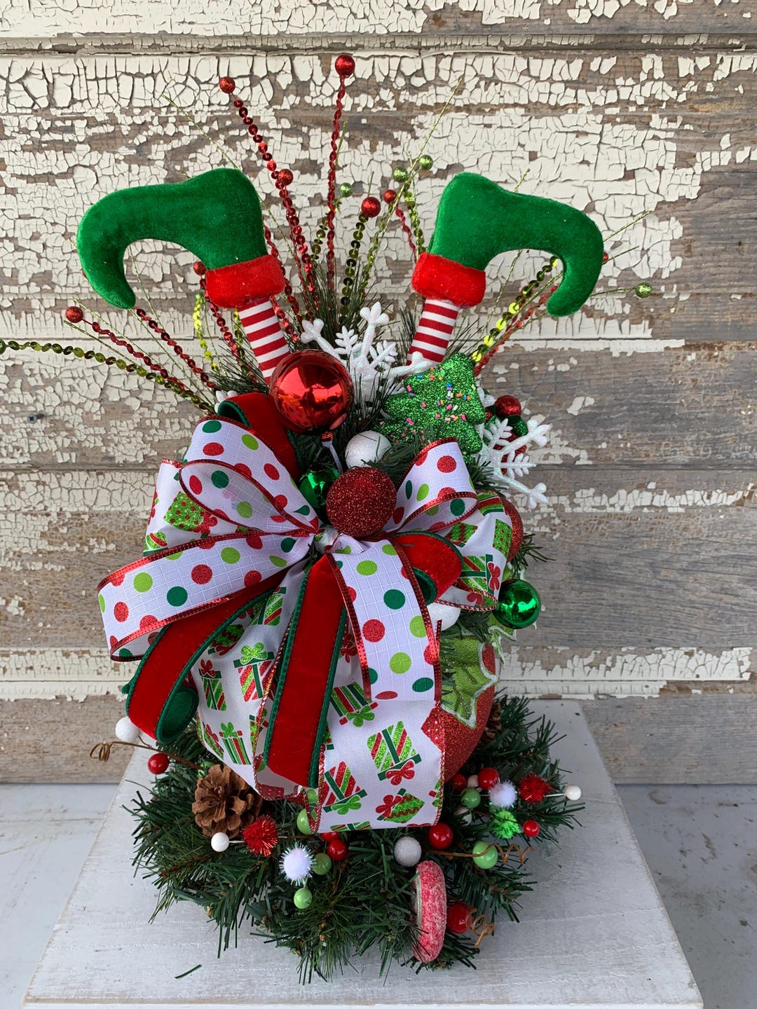 Christmas Centerpiece Christmas Elf Table Decor Centerpiece Christmas ...