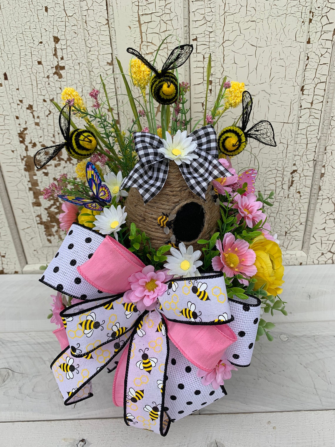 Spring Centerpiece Summer Table Arrangement Table Decor Bee Decor ...