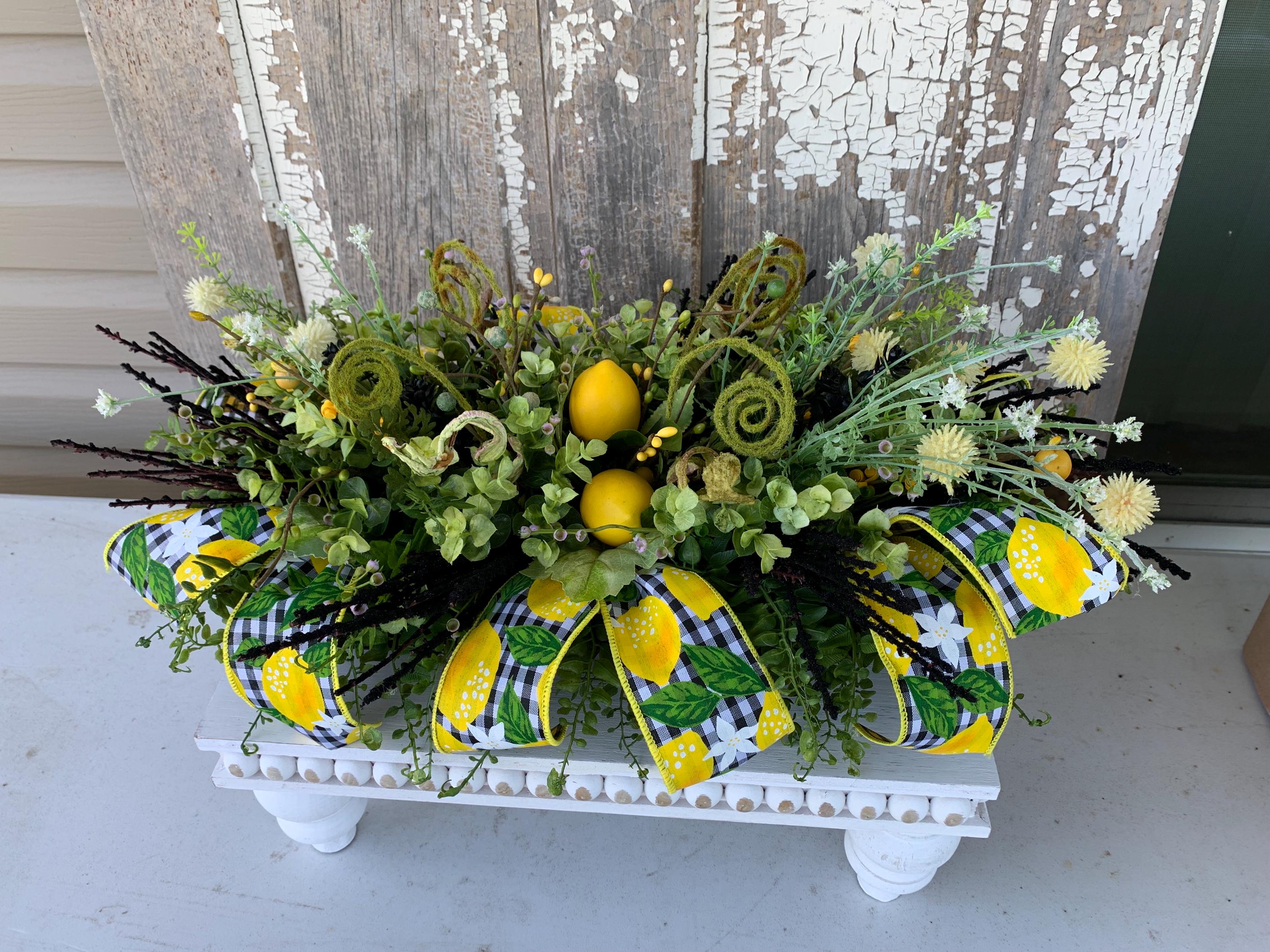 Lemon Table Centerpiece: Spring/summer Mantel Arrangement - Etsy