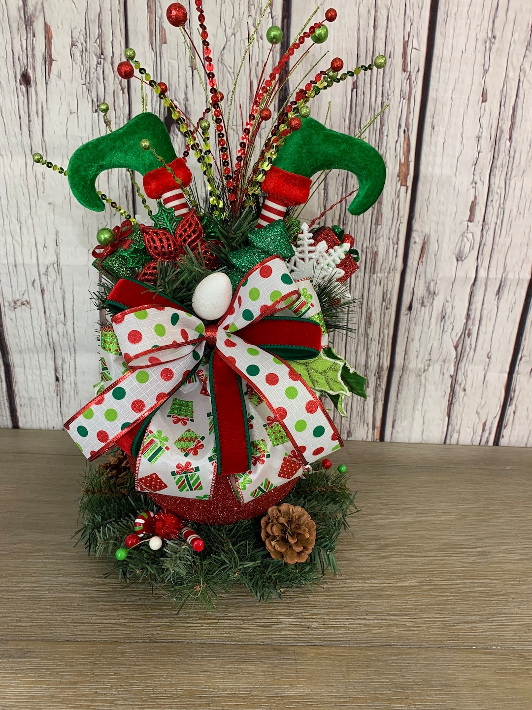 Christmas Centerpiece Christmas Elf Table Decor Centerpiece Christmas ...