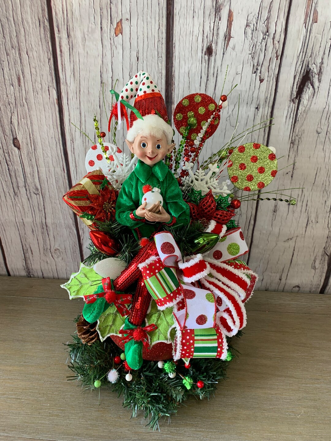 Christmas Elf Centerpiece Christmas Table Decor Centerpiece Christmas ...