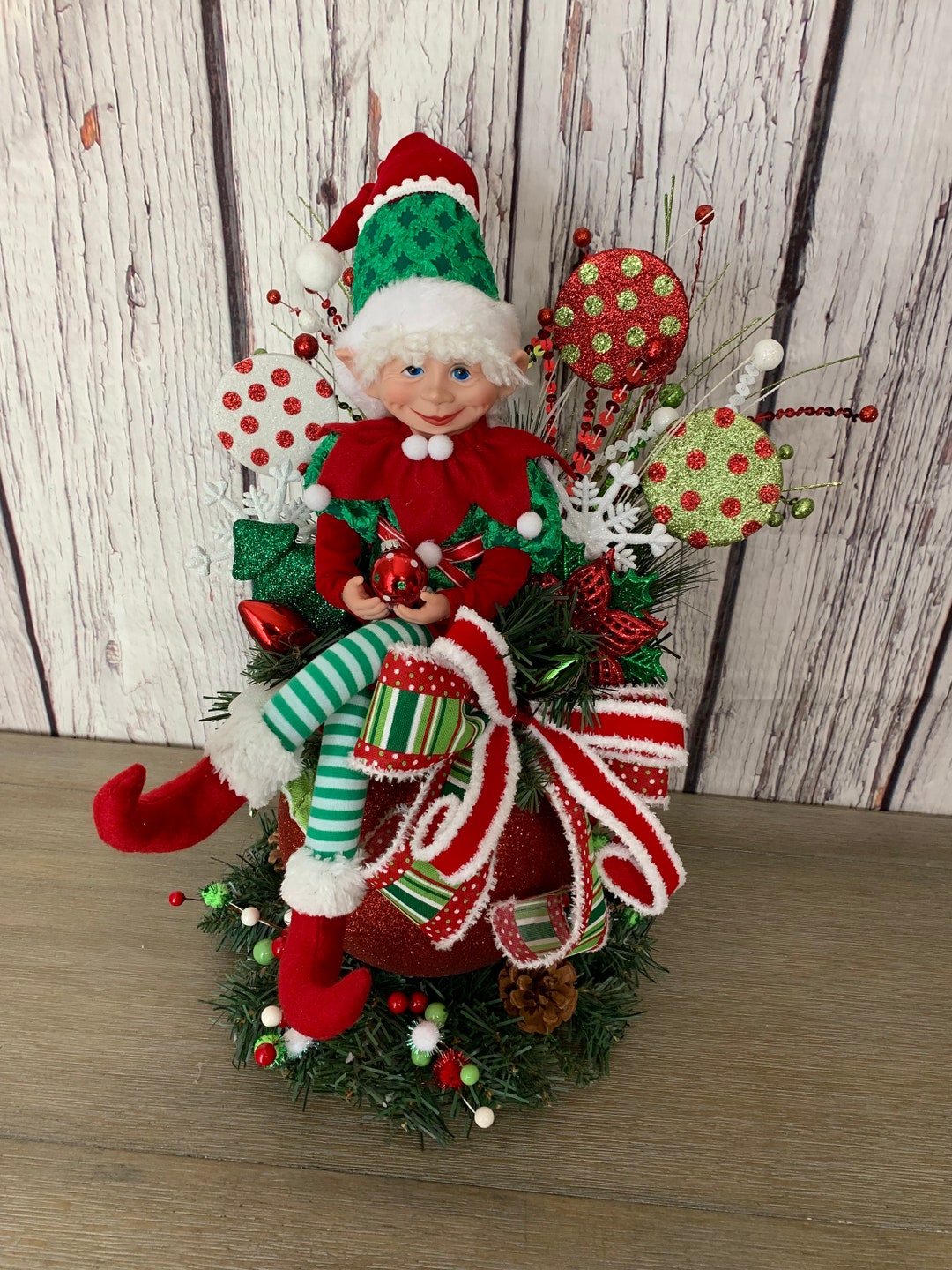 Christmas Elf Centerpiece Christmas Table Decor Centerpiece Christmas ...