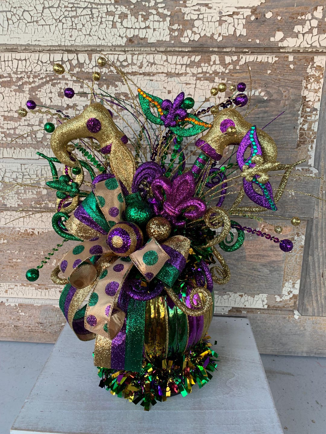 Mardi Gras Centerpiece Mardi Gras Elf Table Decor Table Arrangement ...