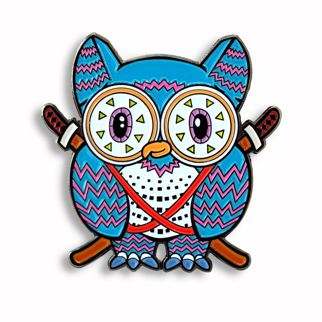 Samurai Owl Enamel Pin - Lapel Pin - Etsy