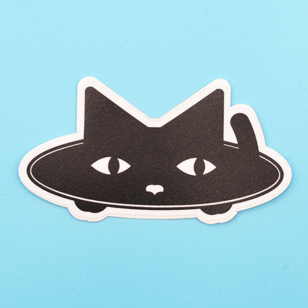 Black Cat Lurking - Sticker - Etsy