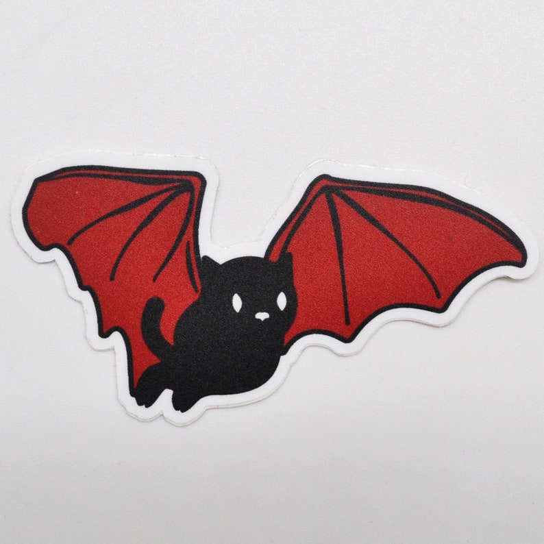 Vampire Bat Kitty - Sticker - Etsy