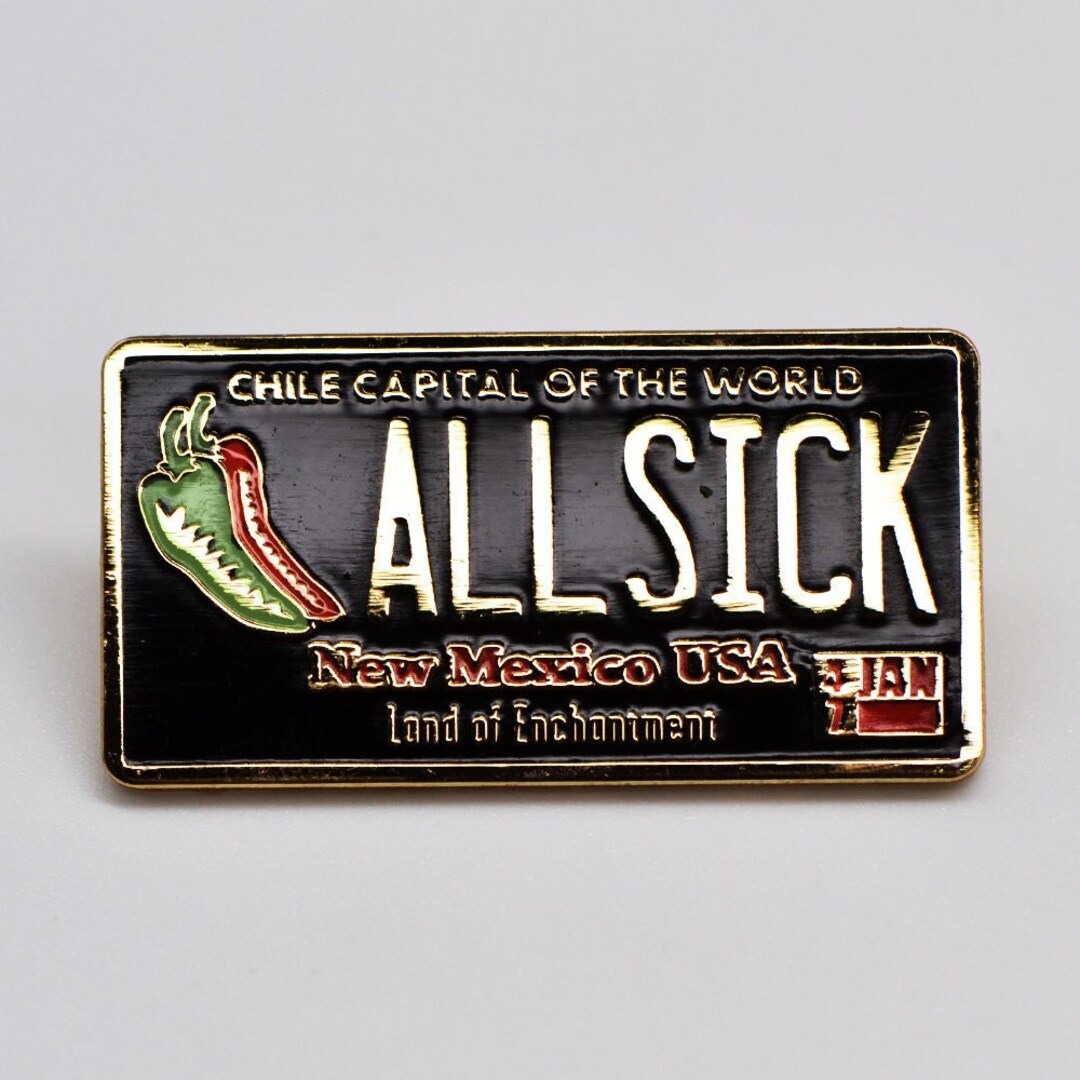 All Sick Chile Plate Enamel Pin - Etsy