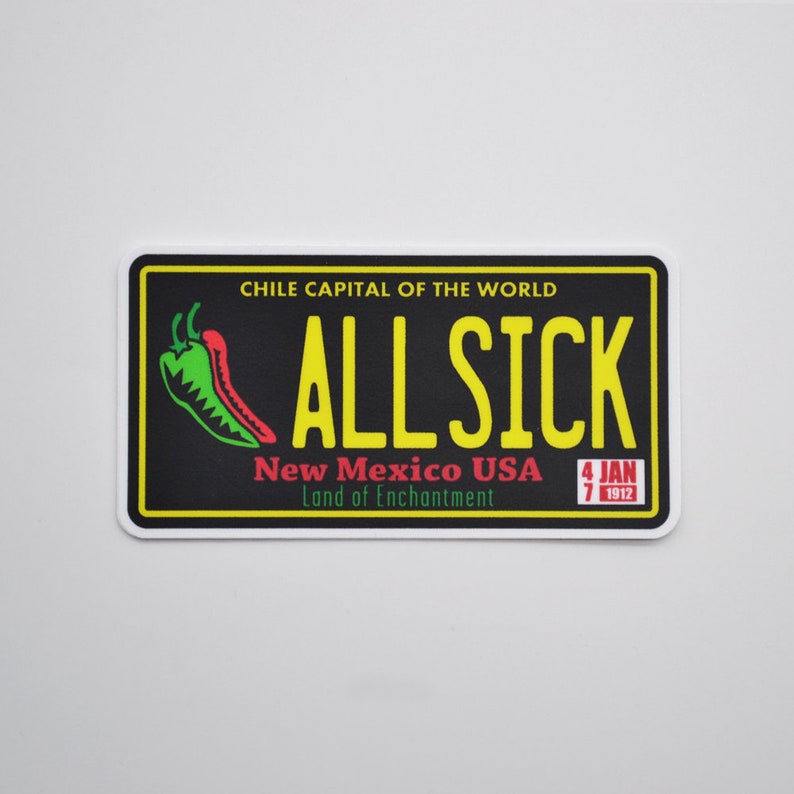 All Sick Chile Plate - Sticker - Etsy
