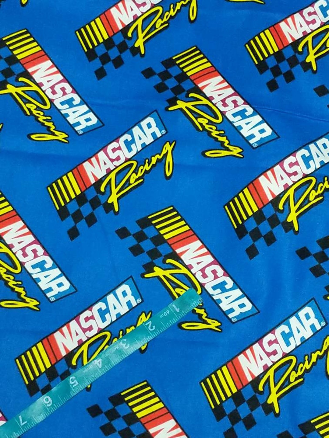 Nascar Blue White Yellow 100% Cotton Fabric by the Yard Fat Quarter - Etsy