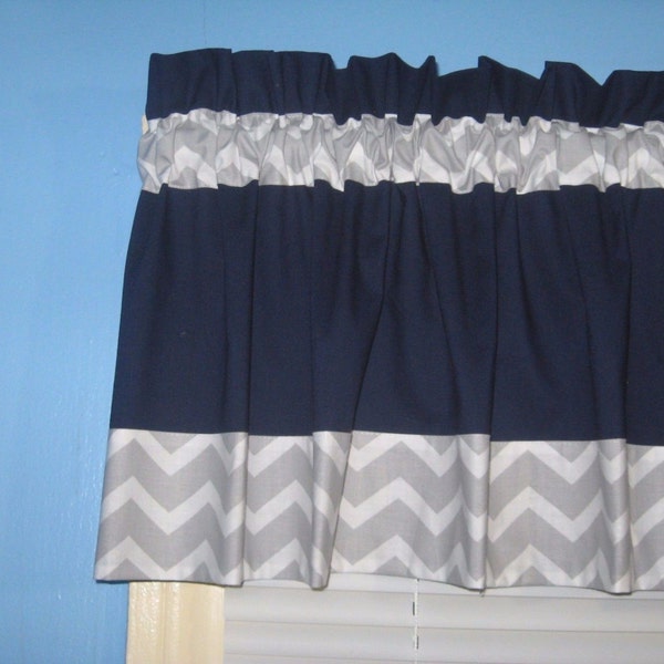 Blue Chevron Curtain - Etsy